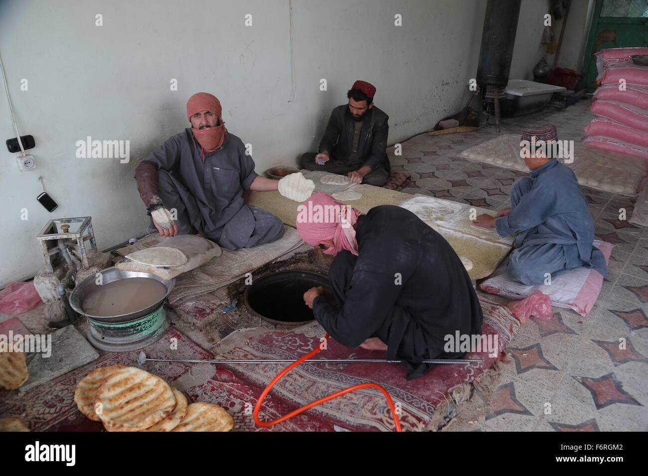 Kabul, Afghanistan. 19th Nov, 2015. Afghan men work at a bakery in ...