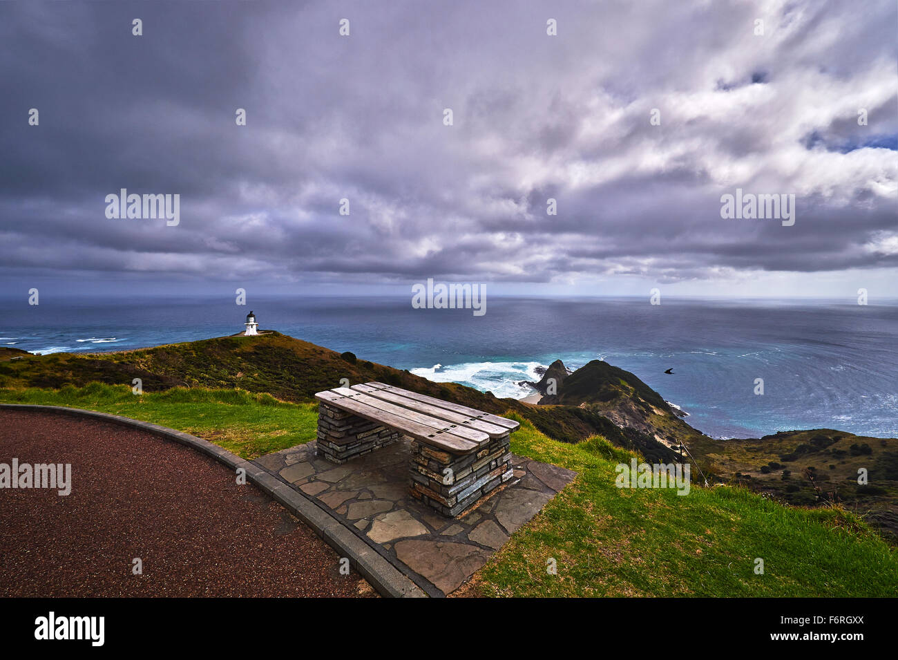 Cape Reinga - Te Rerenga Wairua North Island New Zealand Tasman sea and ...