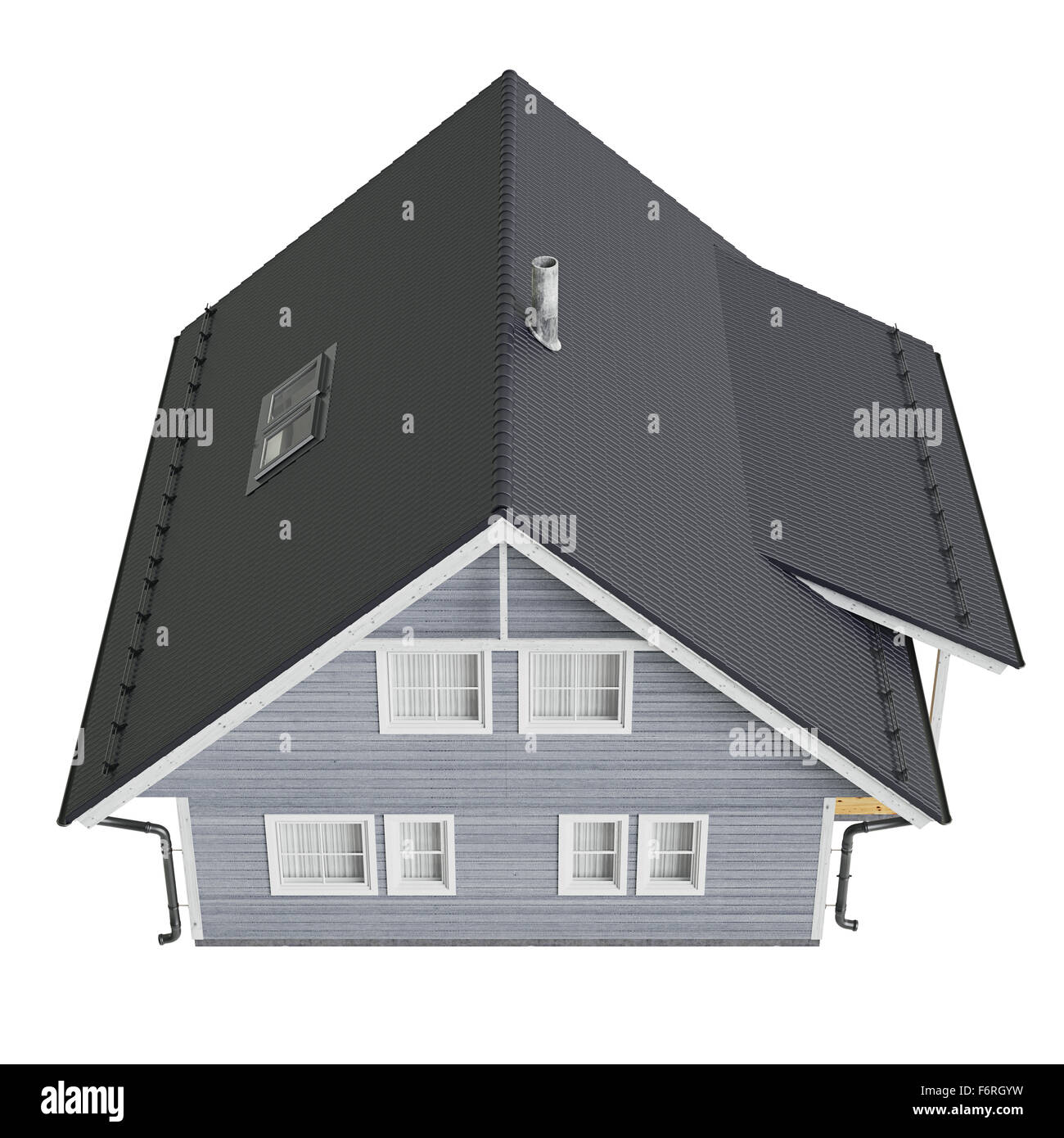 House with tile roof, top view Stock Photo - Alamy