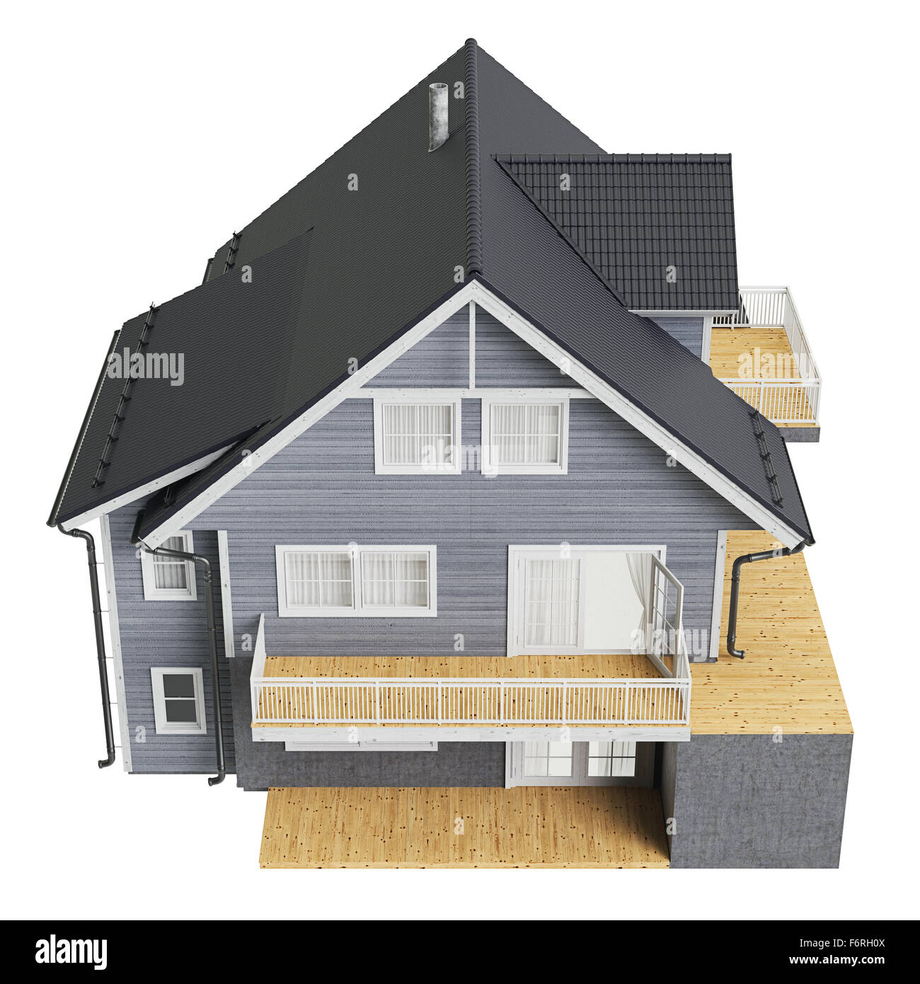 House with tile roof, top view Stock Photo - Alamy