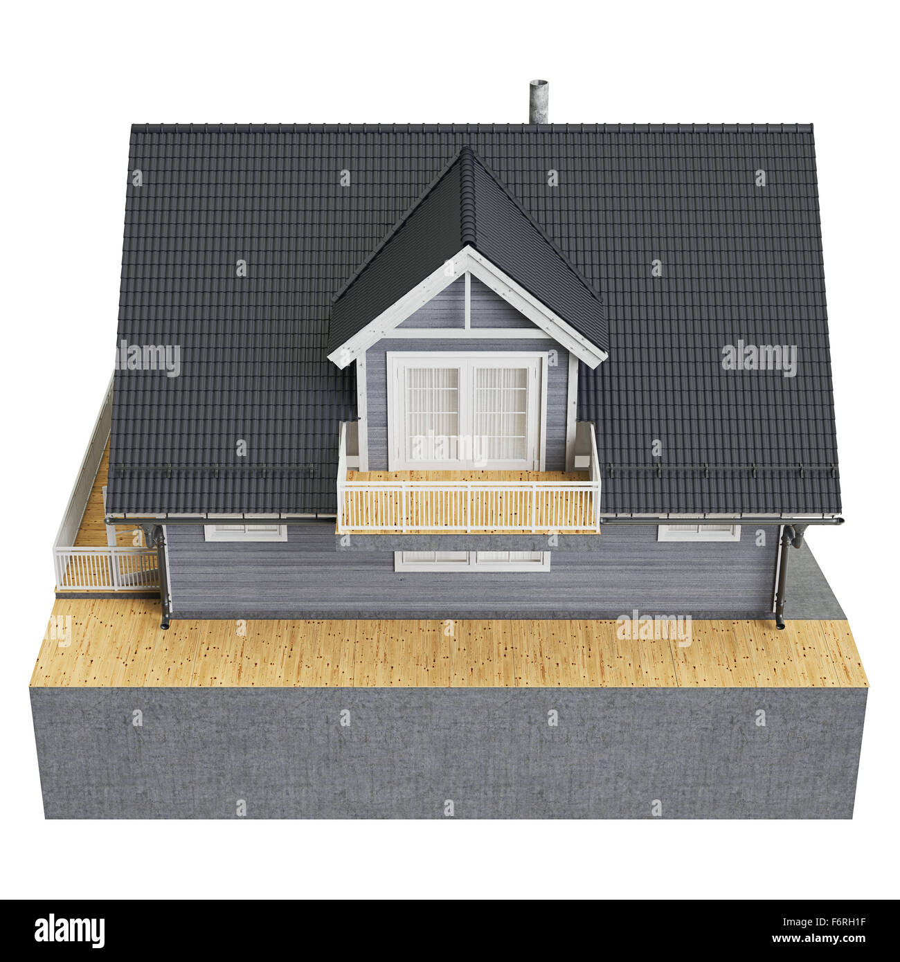 House mansion with tile roof, top view Stock Photo - Alamy