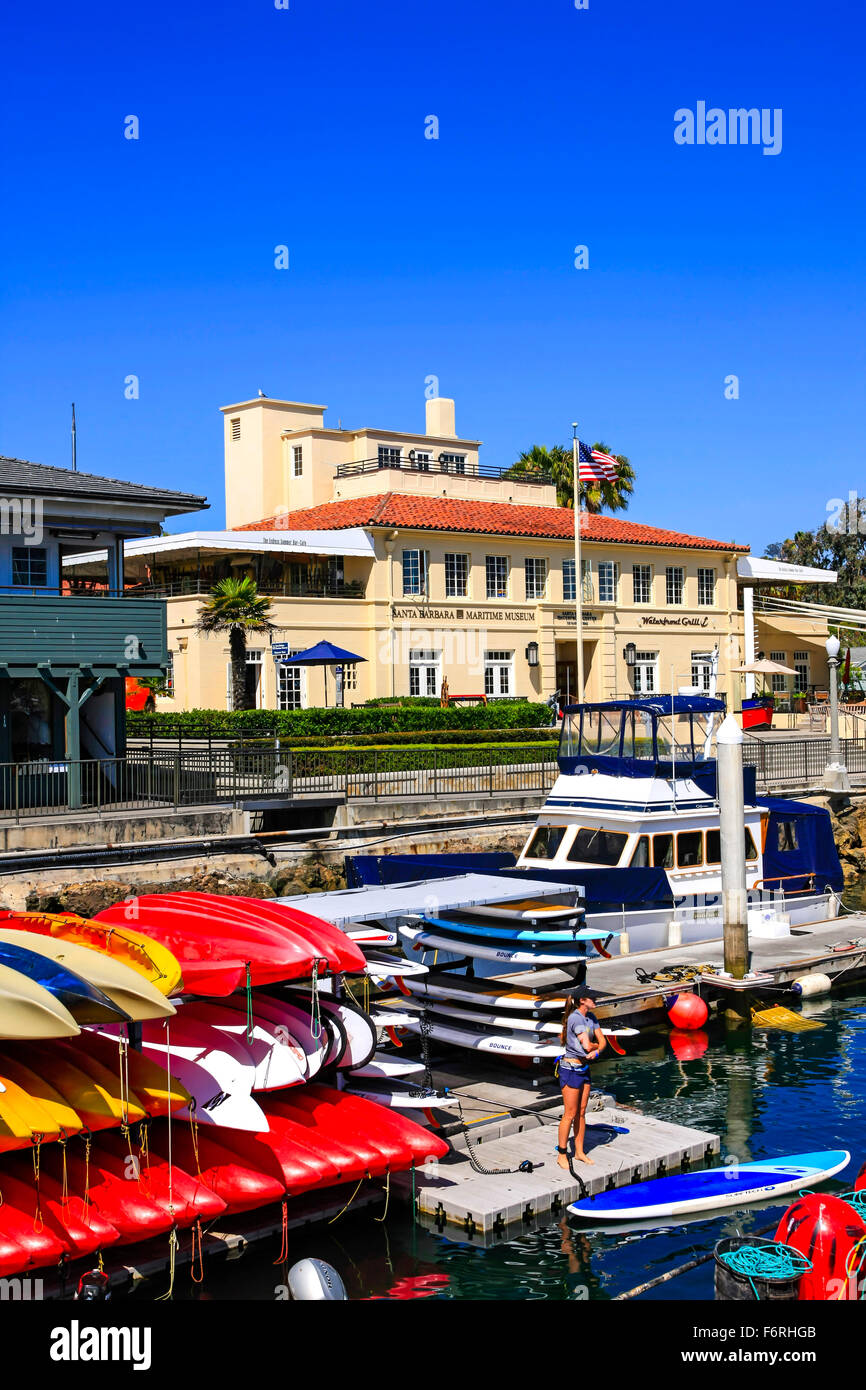 The Santa Barbara Waterfront Center Building and marina Stock Photo - Alamy