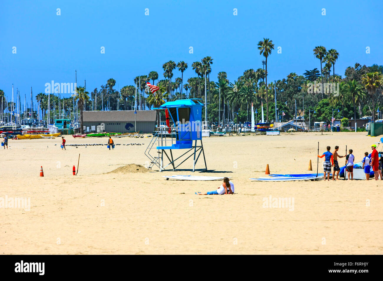 One of the famous blue lifeguard towers synominous with California and ...