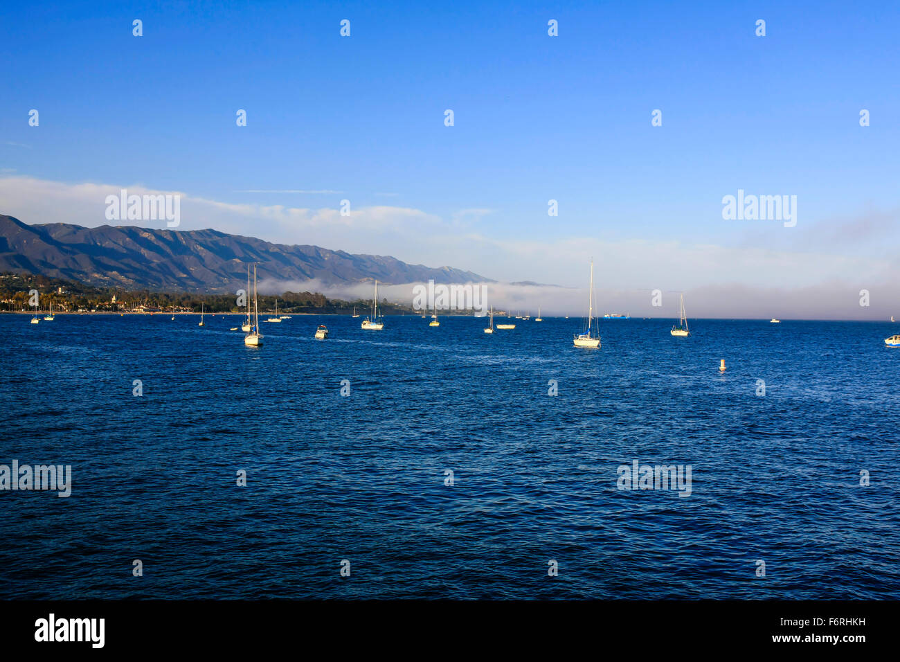 Fog bank rolling in off the Pacific at Santa Barbara Stock Photo - Alamy