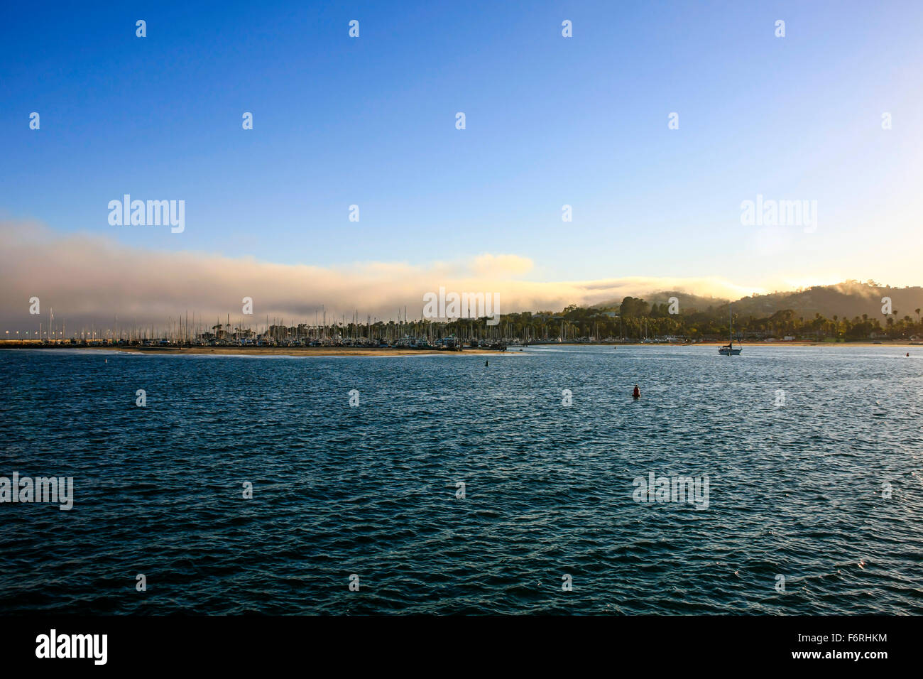 Fog bank rolling in off the Pacific at Santa Barbara Stock Photo - Alamy