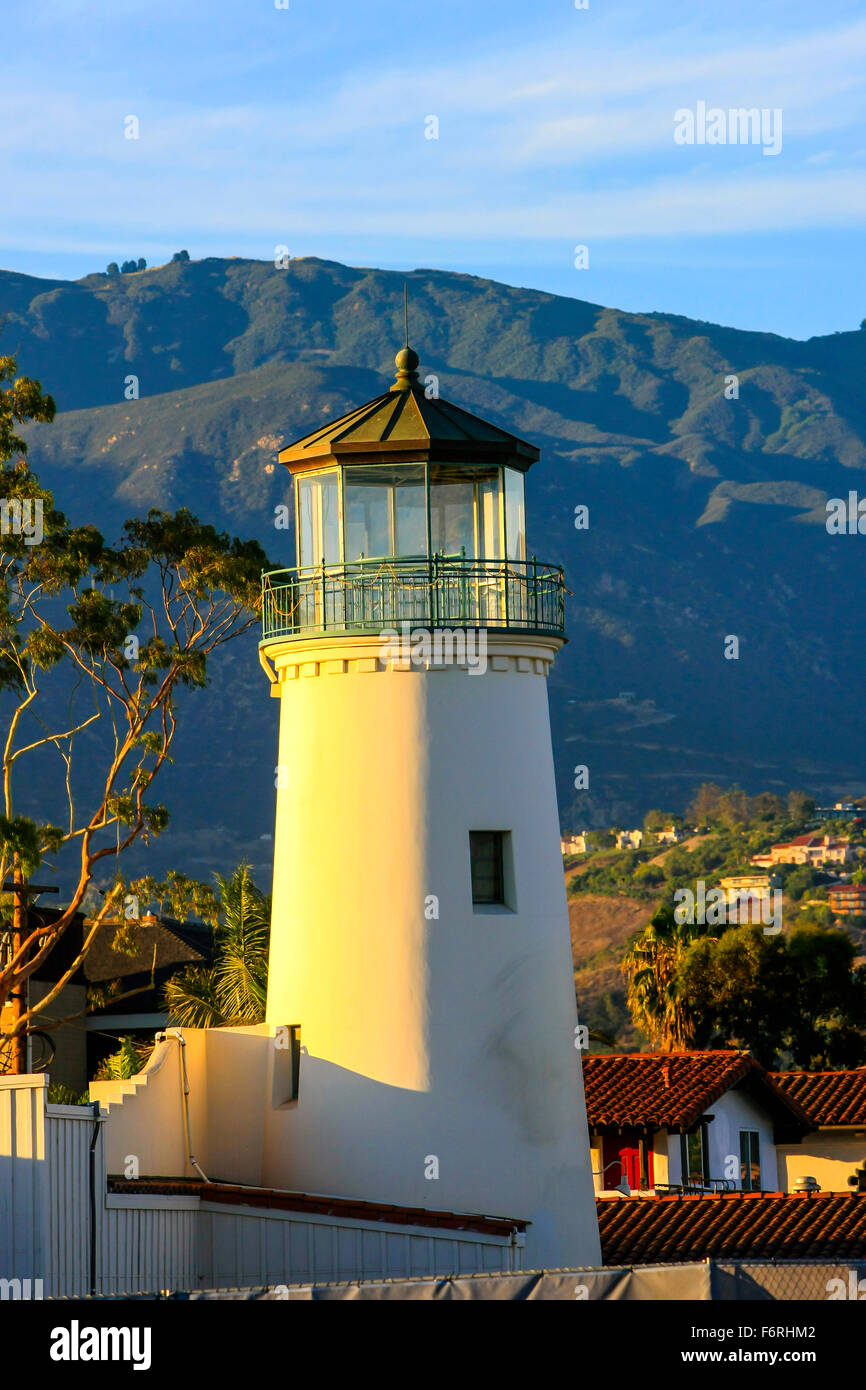 Santa Barbara Lighthouse overlooking the Pacific Coast of California ...
