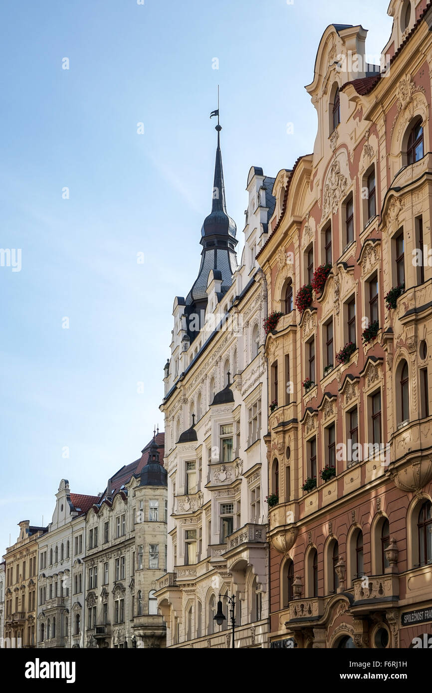 Ornate apartment blocks in Prague Stock Photo - Alamy