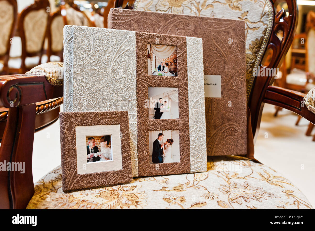 textile wedding photo book and album Stock Photo - Alamy