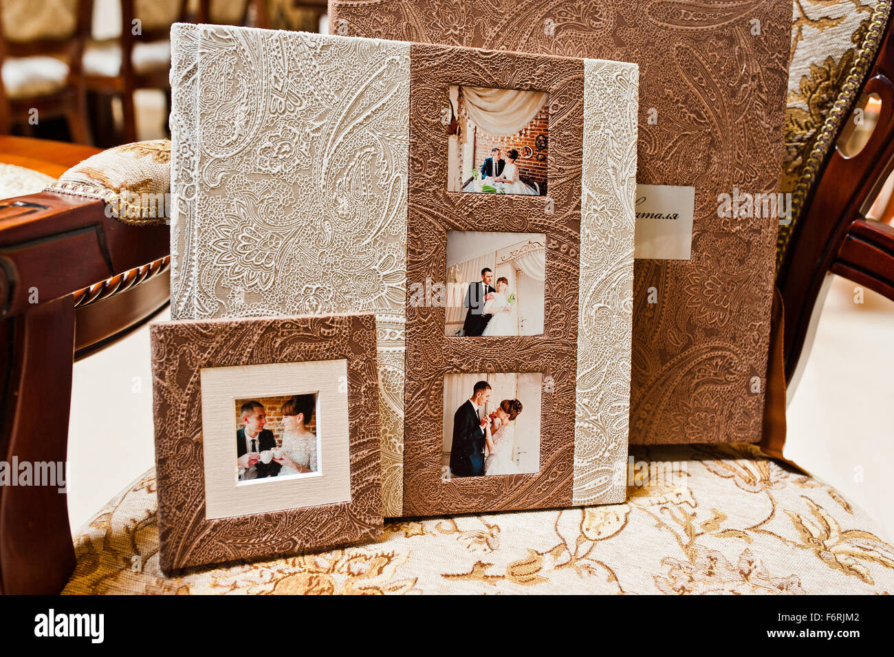 textile wedding photo book and album Stock Photo - Alamy