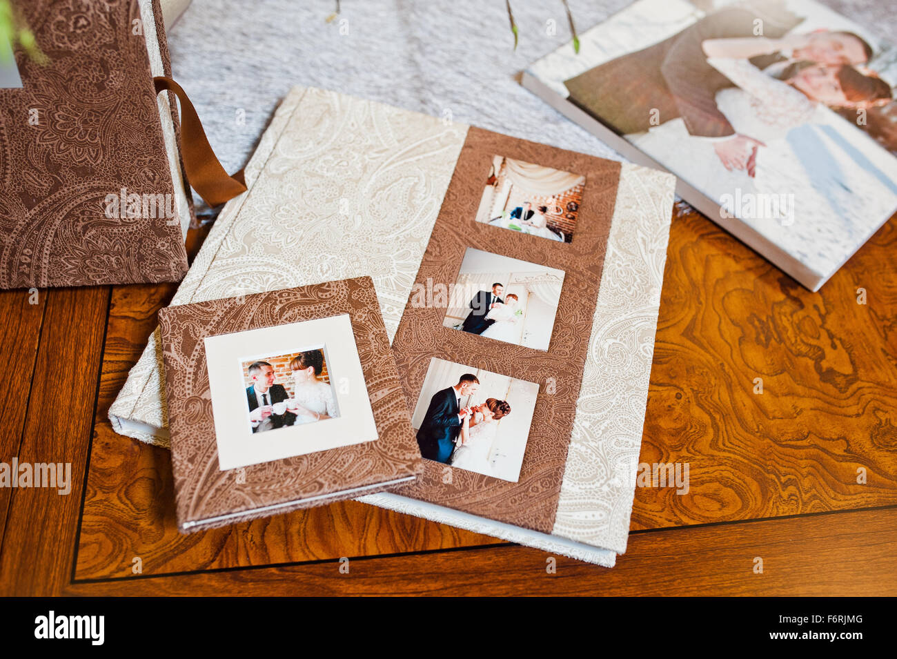 textile wedding photo book and album Stock Photo - Alamy
