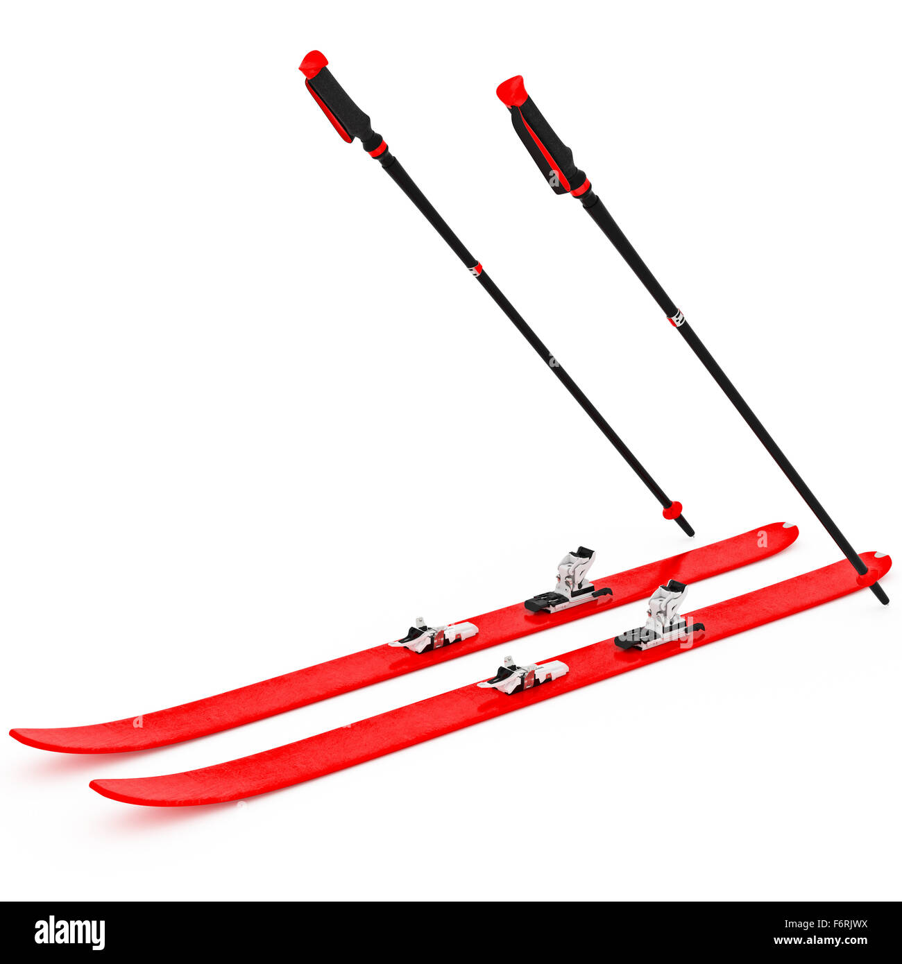 Skiing red ski poles Stock Photo - Alamy