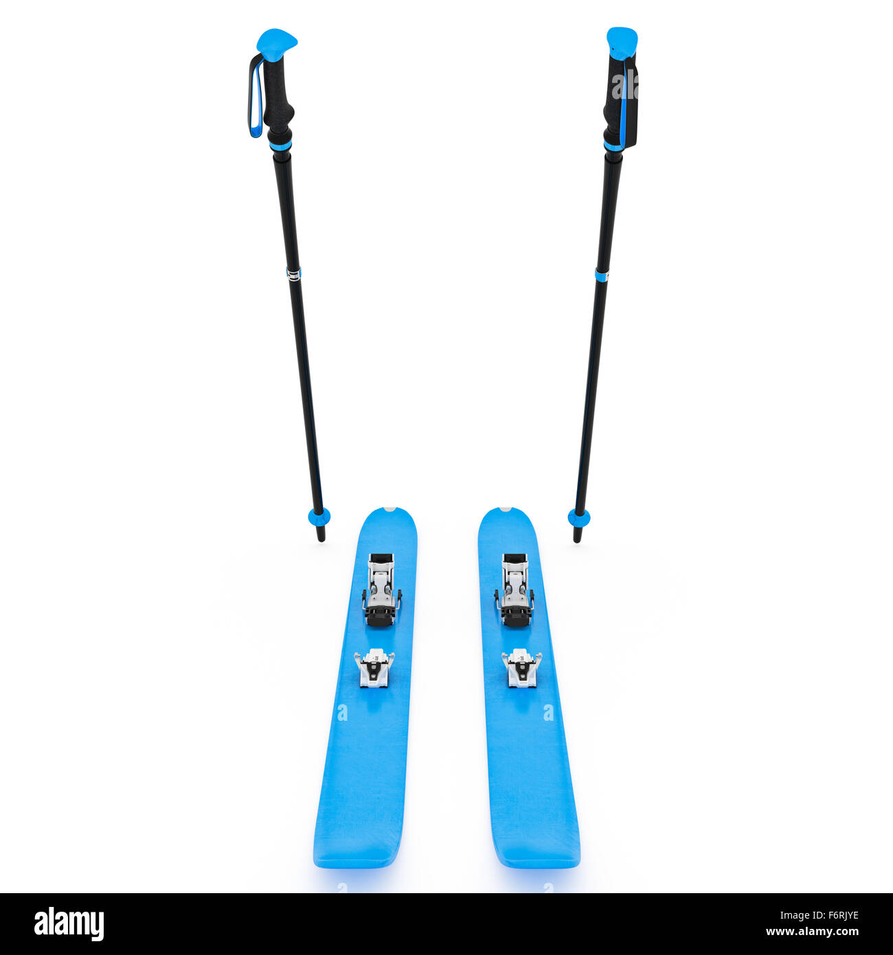 Skiing blue, ski poles, front view Stock Photo - Alamy