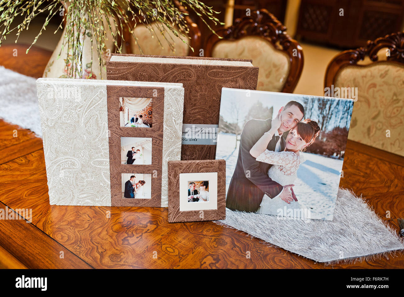 textile wedding photo book and album Stock Photo - Alamy