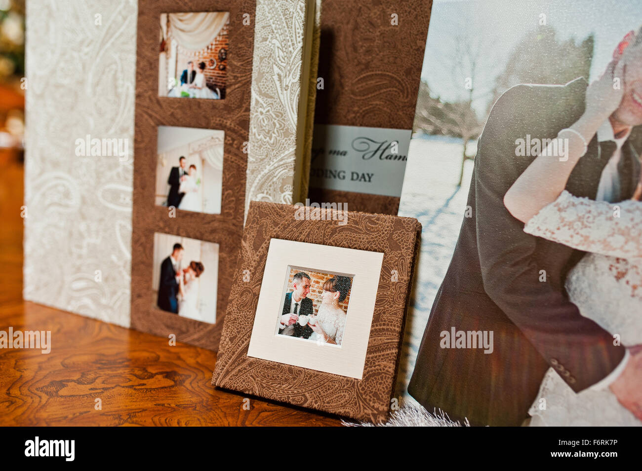 textile wedding photo book and album Stock Photo - Alamy