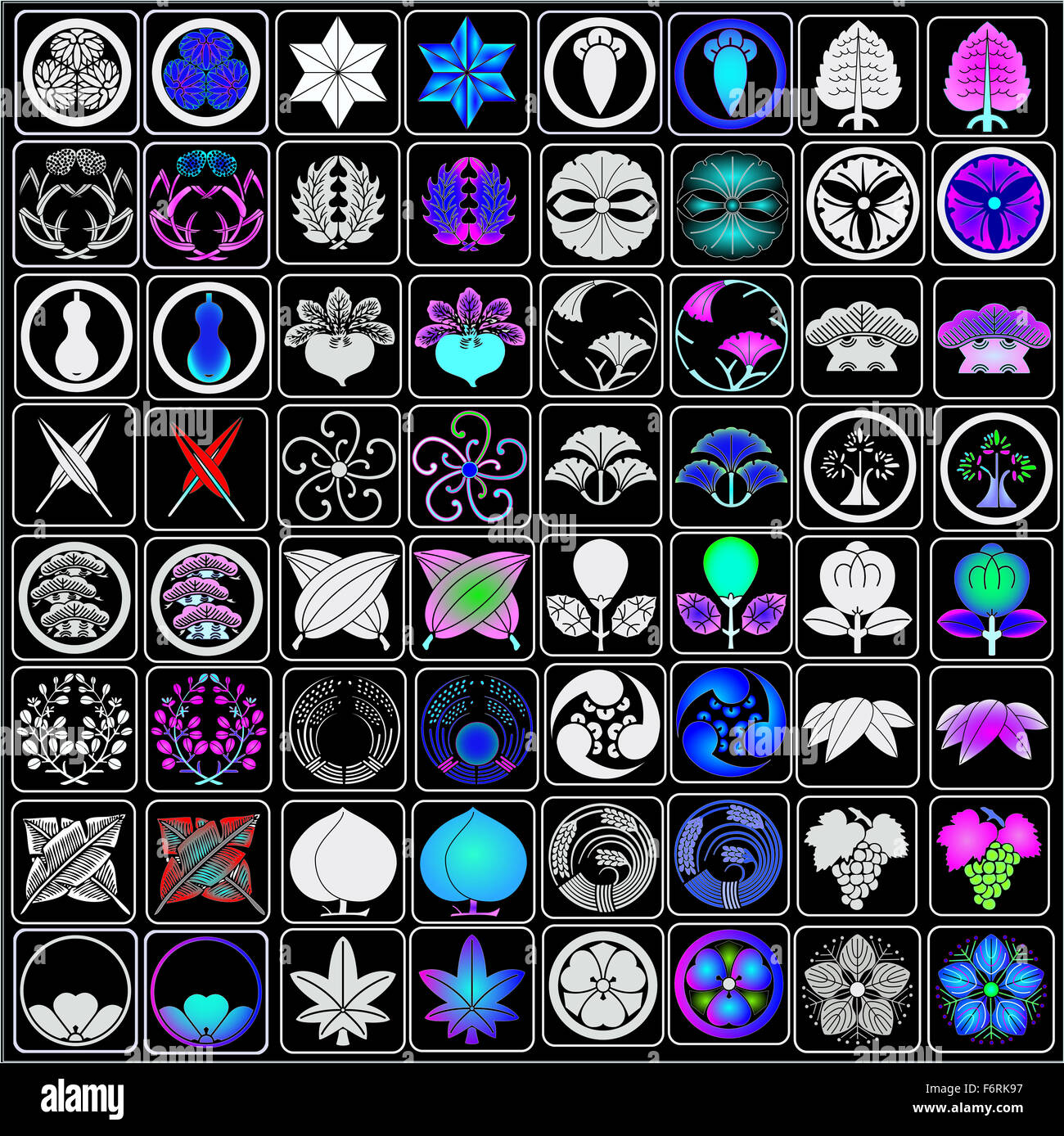 Traditional japanese family emblems High Resolution Stock Photography ...