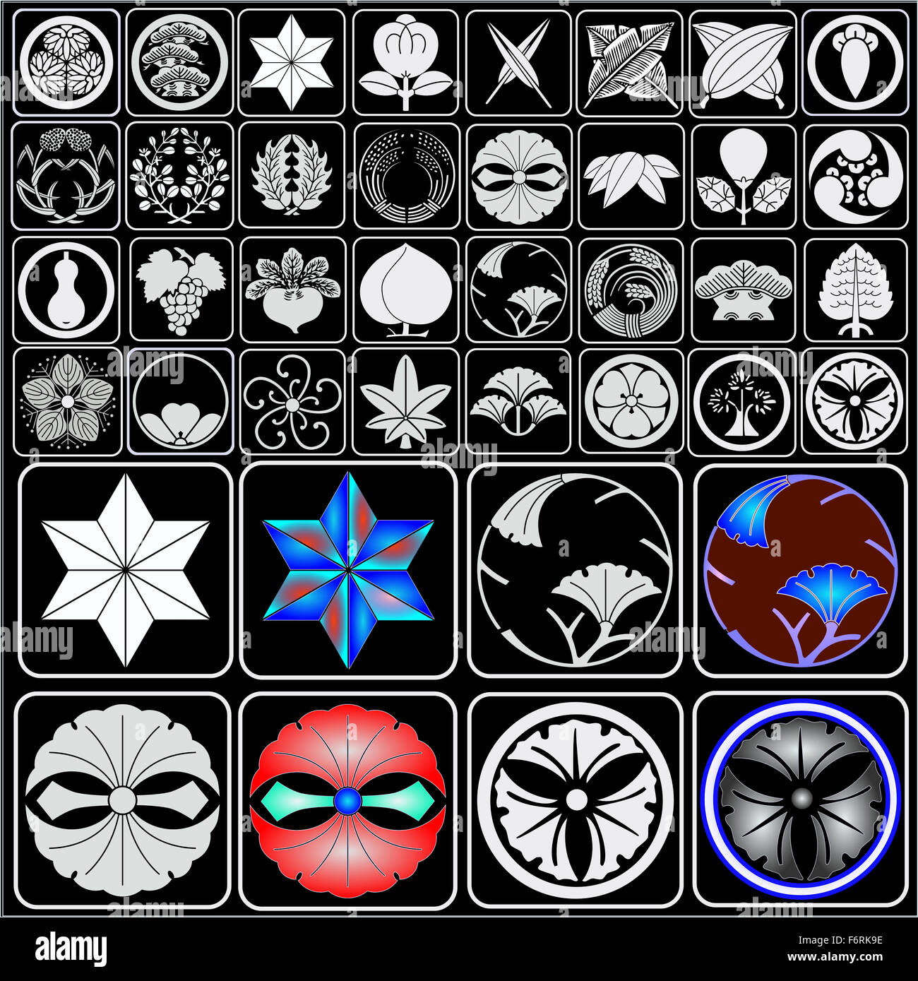 Traditional japanese family emblems High Resolution Stock Photography ...
