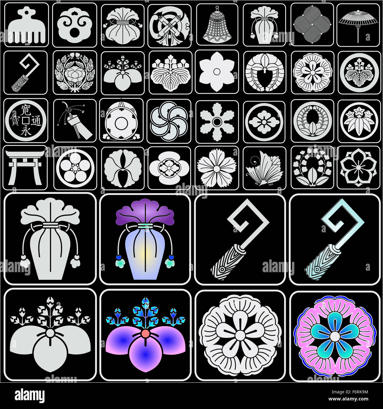 Traditional japanese family emblems High Resolution Stock Photography ...