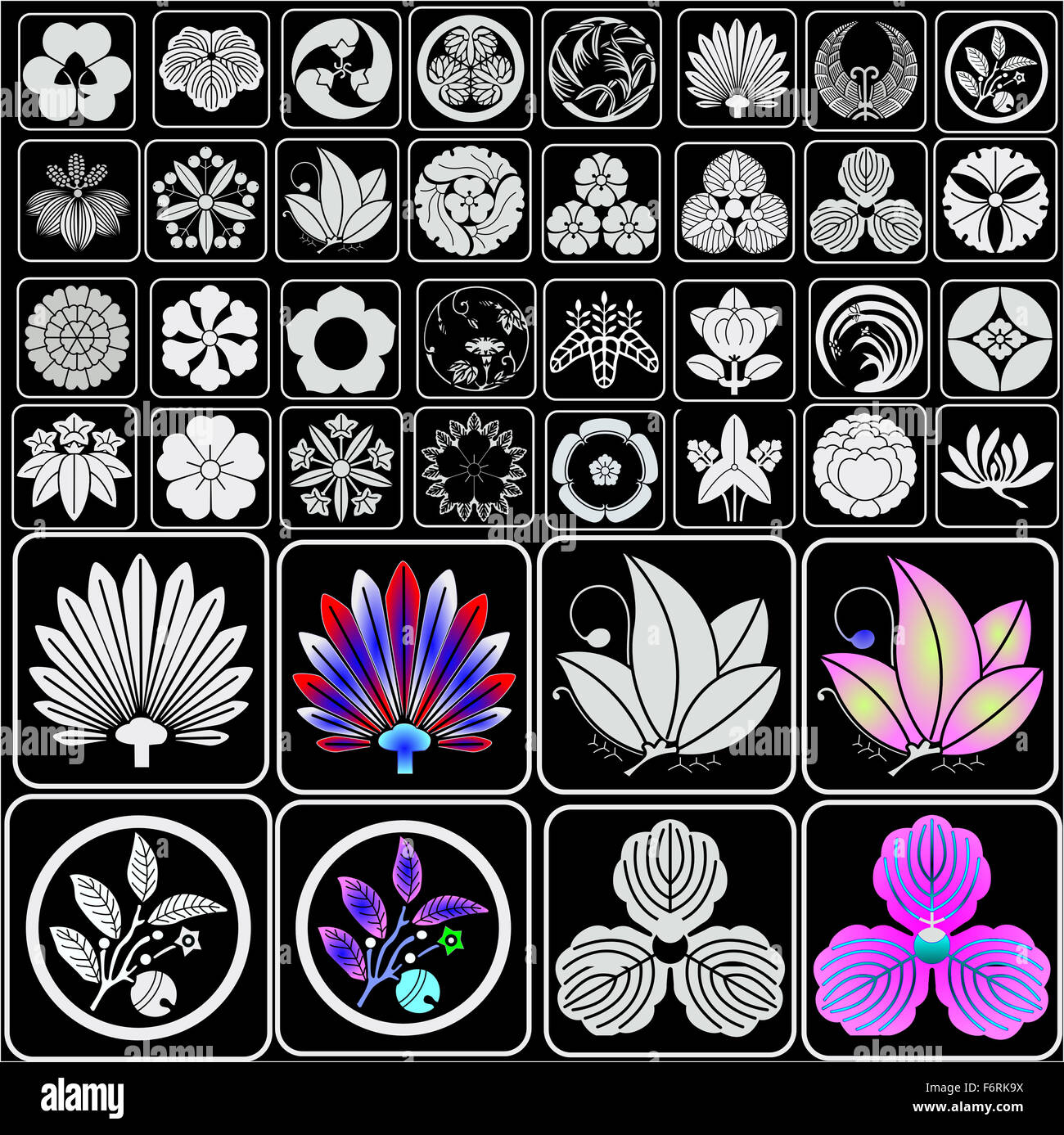 Traditional japanese family emblems High Resolution Stock Photography ...