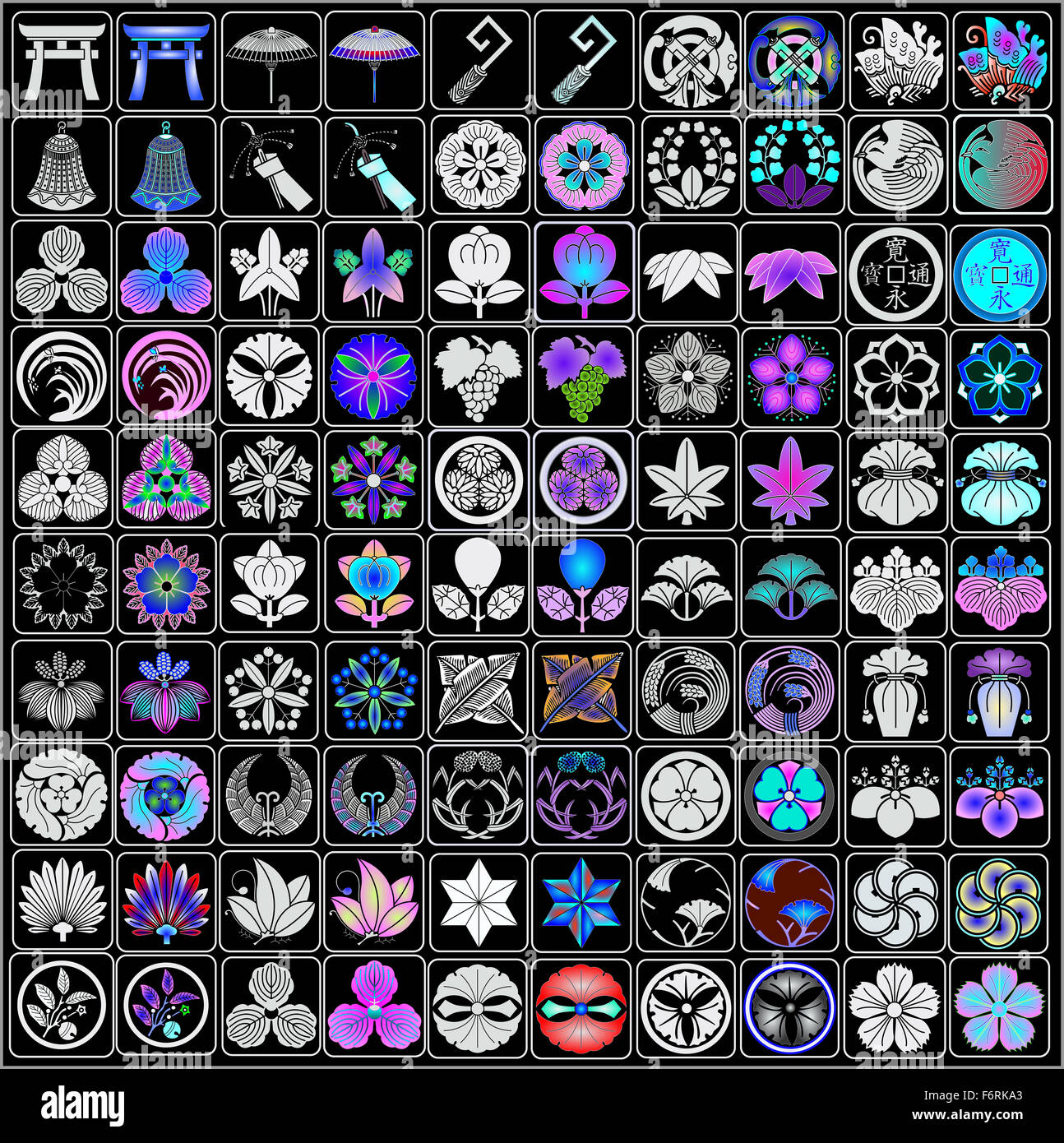 Traditional japanese family emblems High Resolution Stock Photography ...