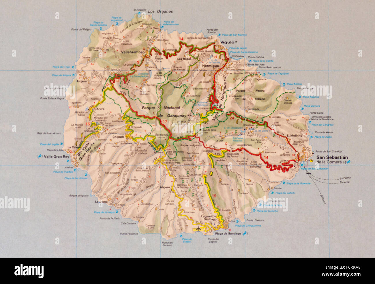 Map Of The Spanish Canary Island Of La Gomera Stock Photo Alamy