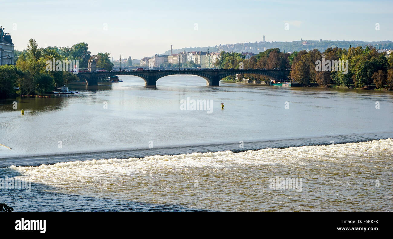 View from Charles Bridge towards Manes Bridge in Prague Stock Photo - Alamy