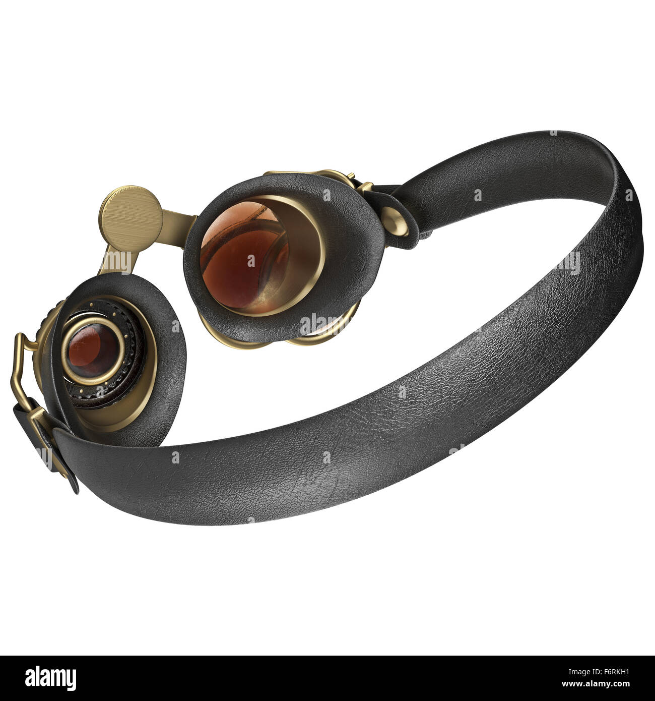 Glasses with round lenses steampunk, back view Stock Photo - Alamy