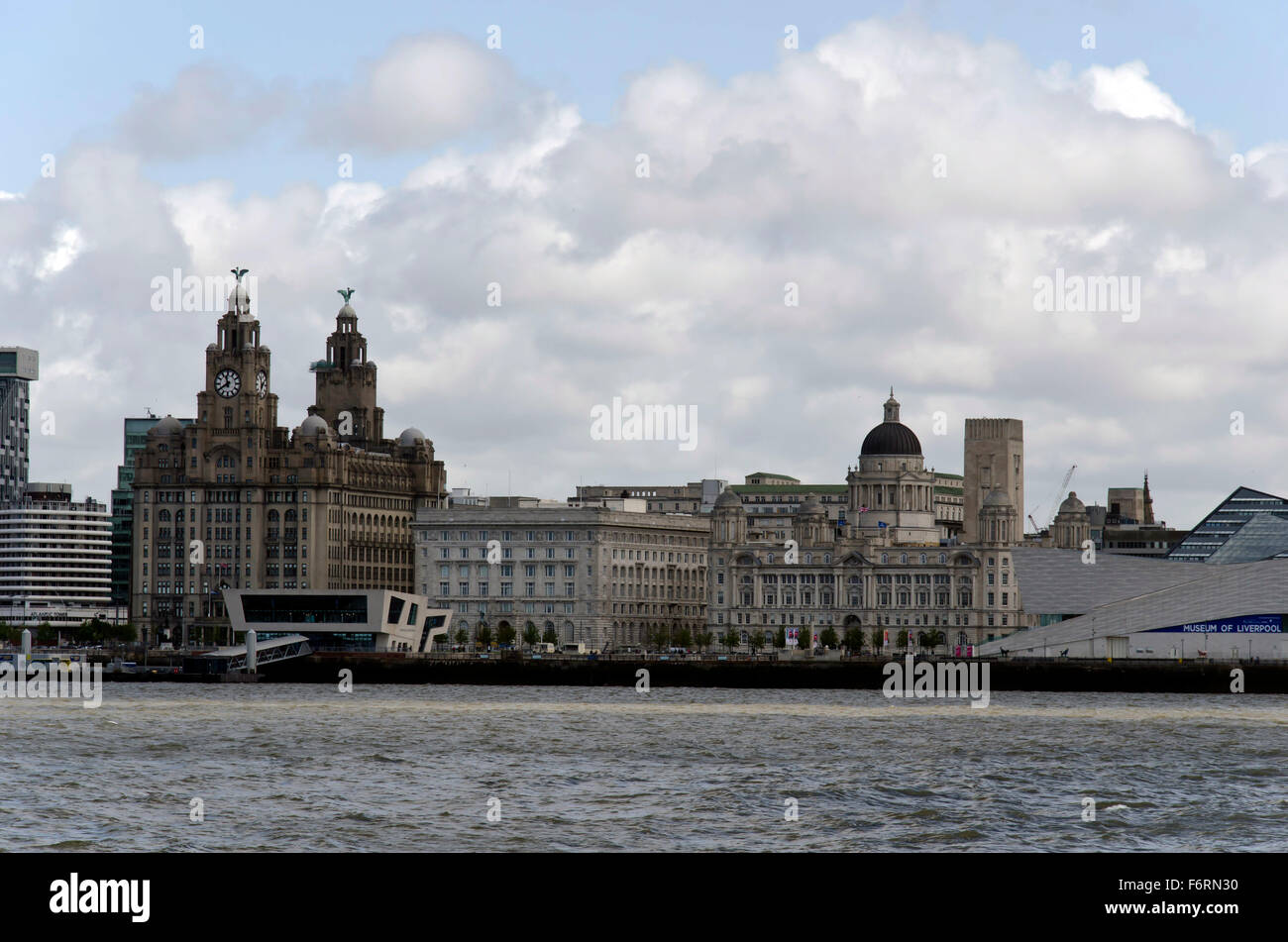 The Liverpool waterfront from the Ferry 'Cross the Mersey, England ...
