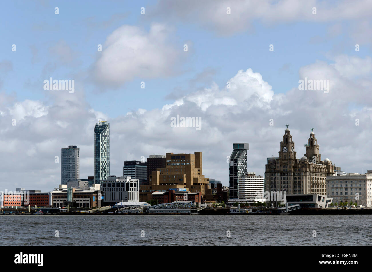 The Liverpool waterfront from the Ferry 'Cross the Mersey, England ...