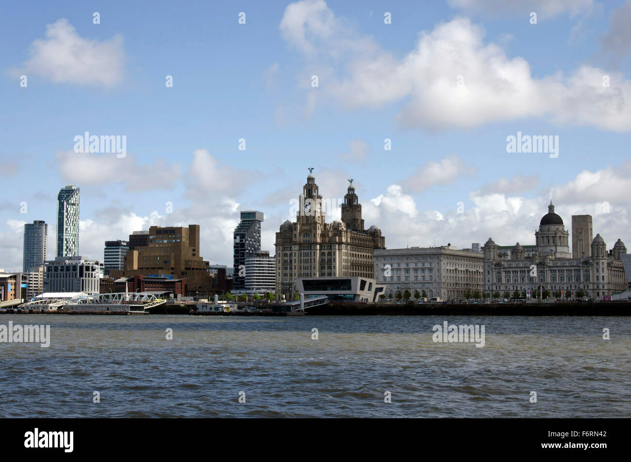 The Liverpool waterfront from the Ferry 'Cross the Mersey, England ...