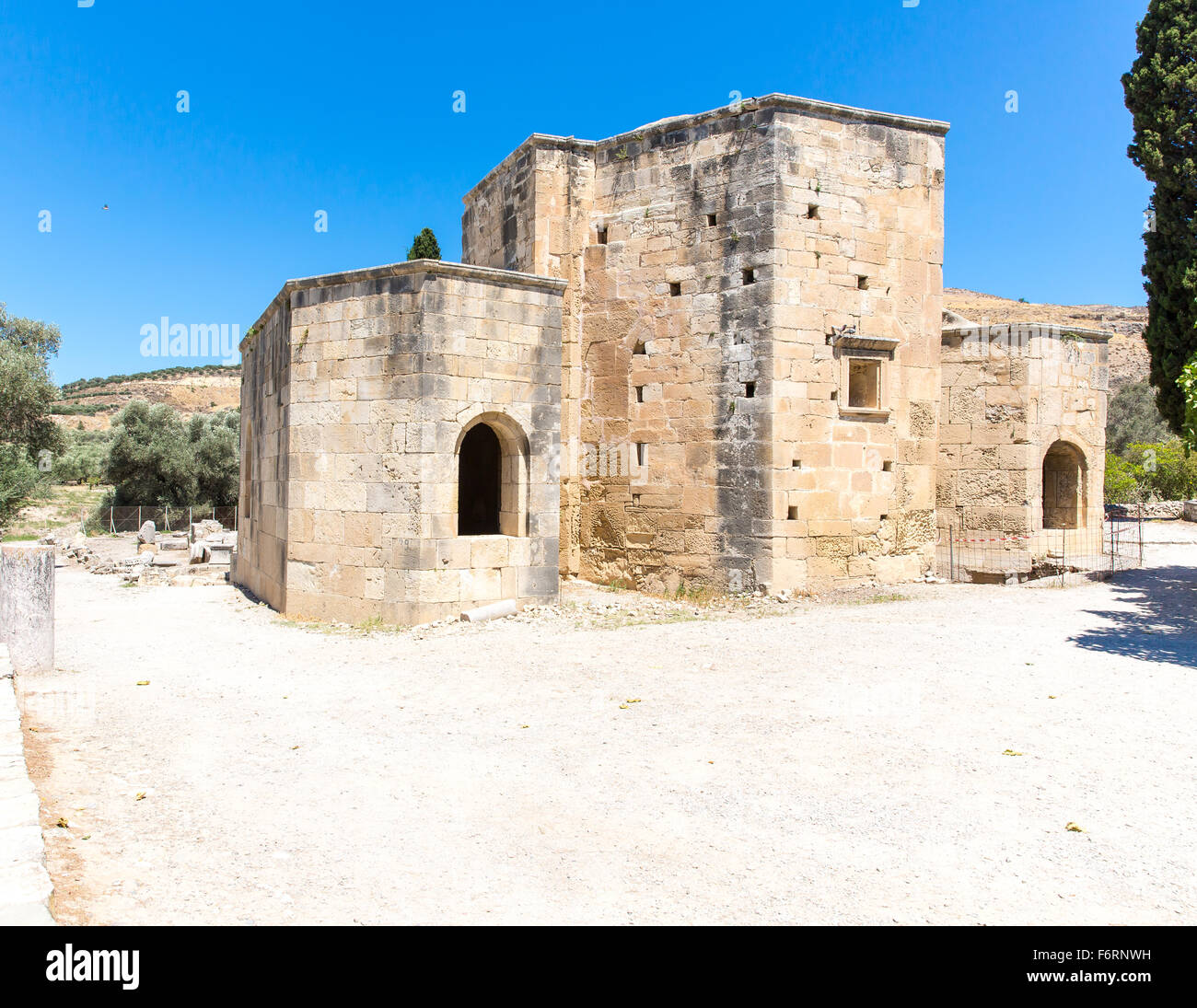 Monastery (friary) in Messara Valley at Crete island in Greece. Messara ...