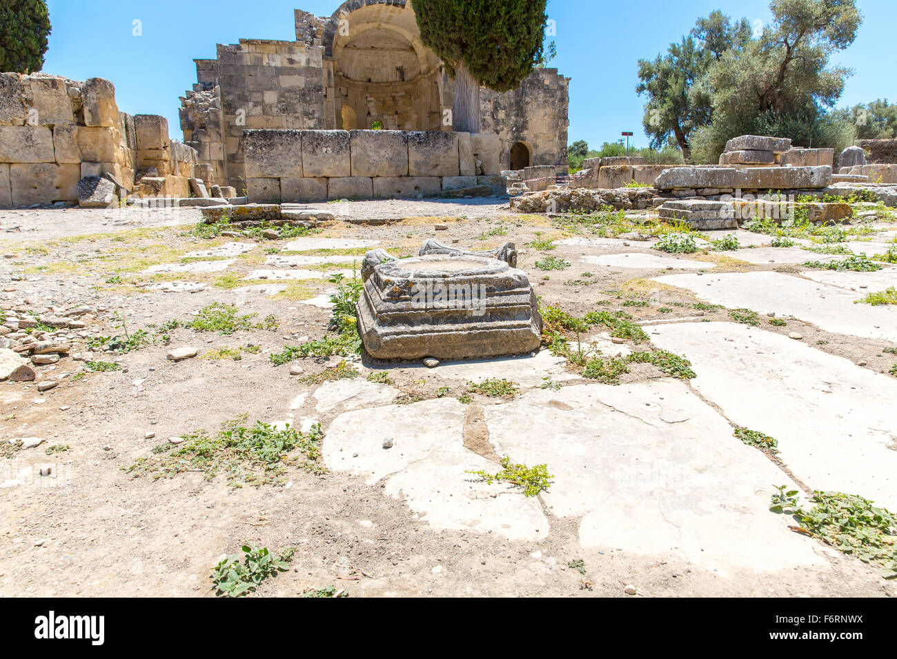 Monastery (friary) in Messara Valley at Crete island in Greece. Messara ...