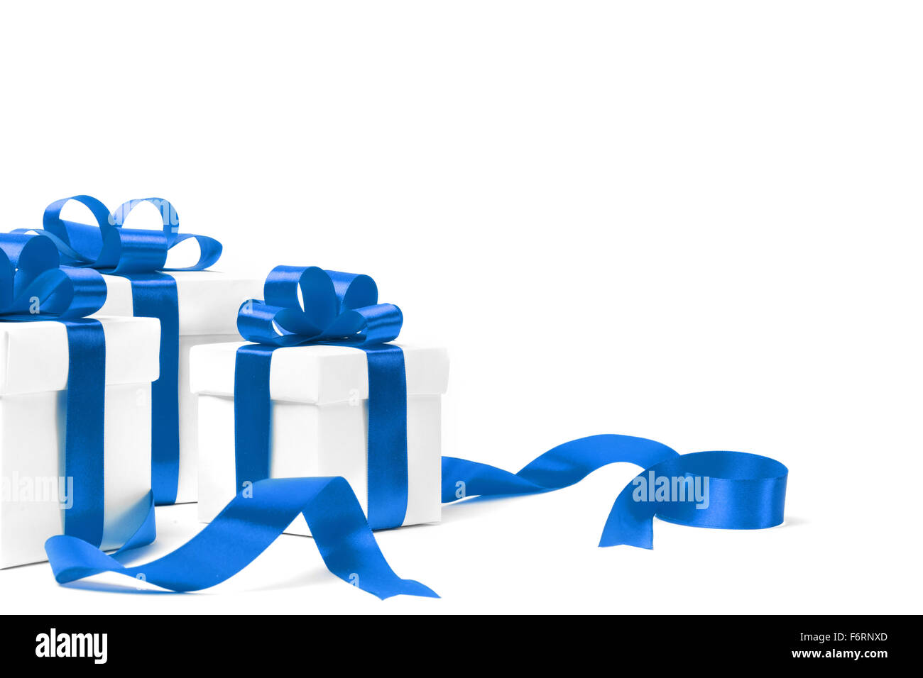 set of gift boxes with a tape Stock Photo - Alamy