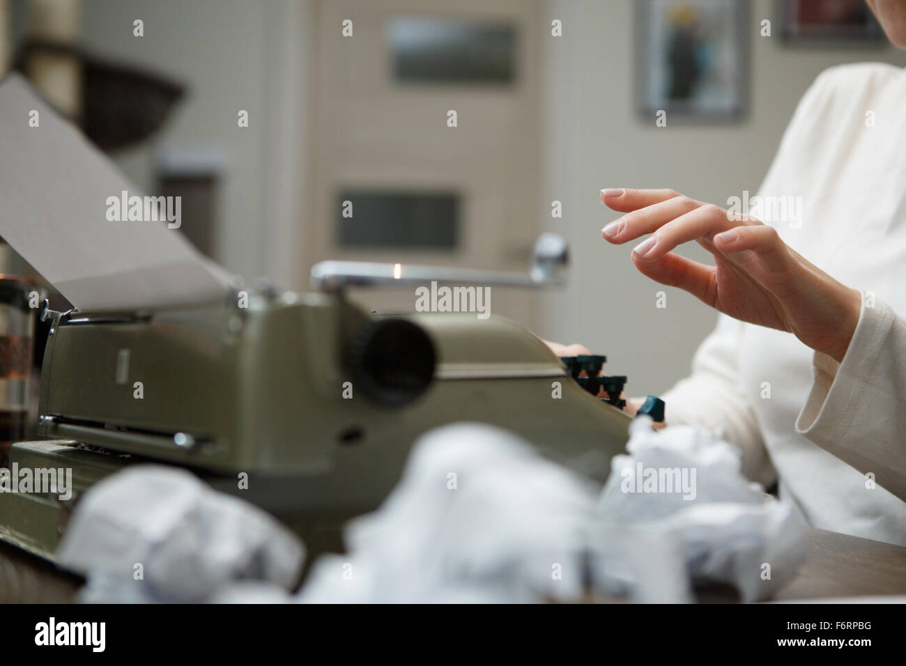 typewriter with crumpled paper Stock Photo - Alamy