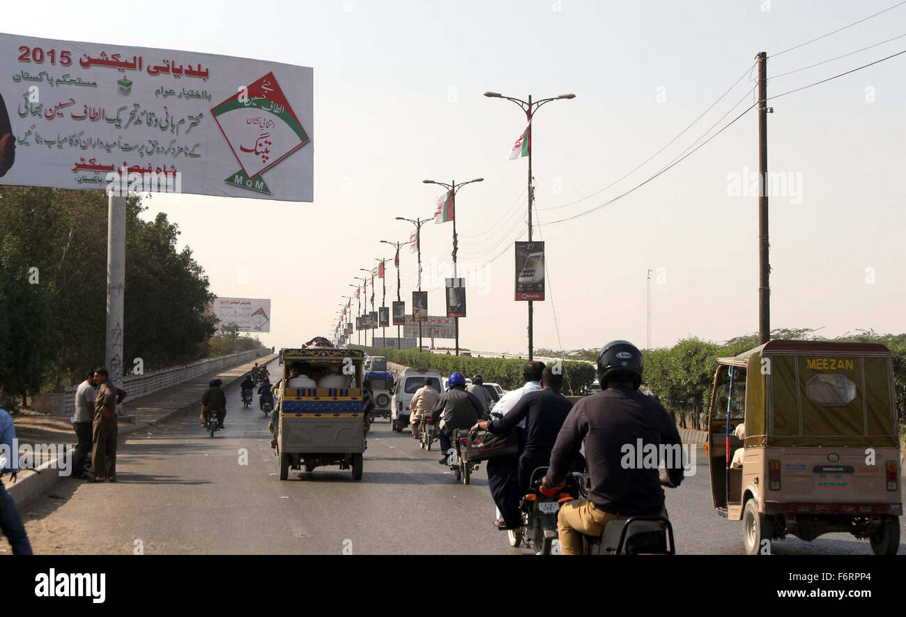 Political parties' flags and banners has been displayed on roads of ...