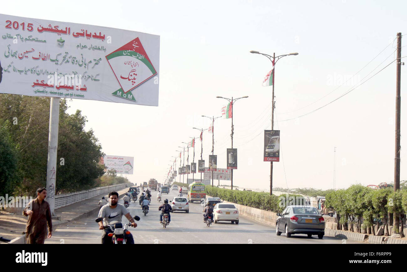 Political parties' flags and banners has been displayed on roads of ...