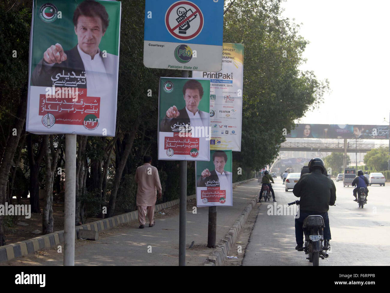 Political parties' flags and banners has been displayed on roads of ...