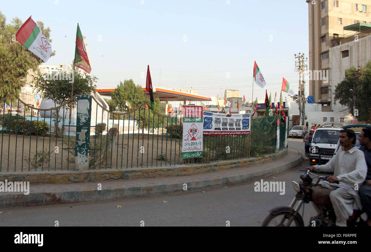 Political parties' flags and banners has been displayed on roads of ...