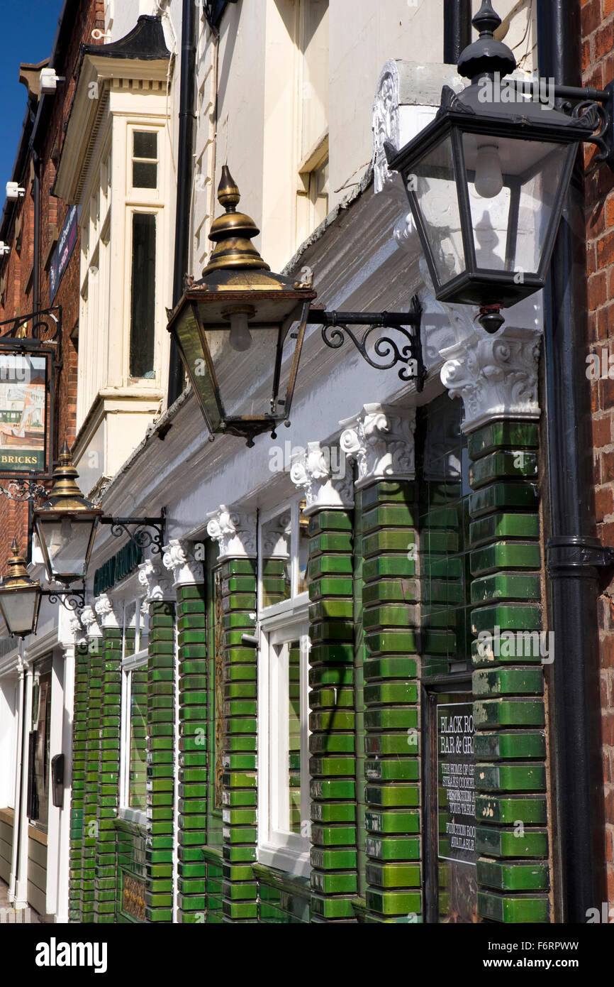 UK, England, Yorkshire, Hull, Princes Dock Road, glazed brick frontage ...