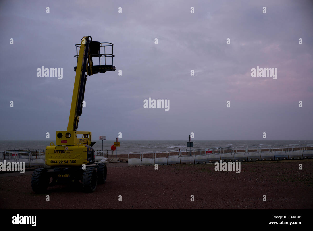 Motorised inspection platform on beach, Brighton, UK Stock Photo - Alamy