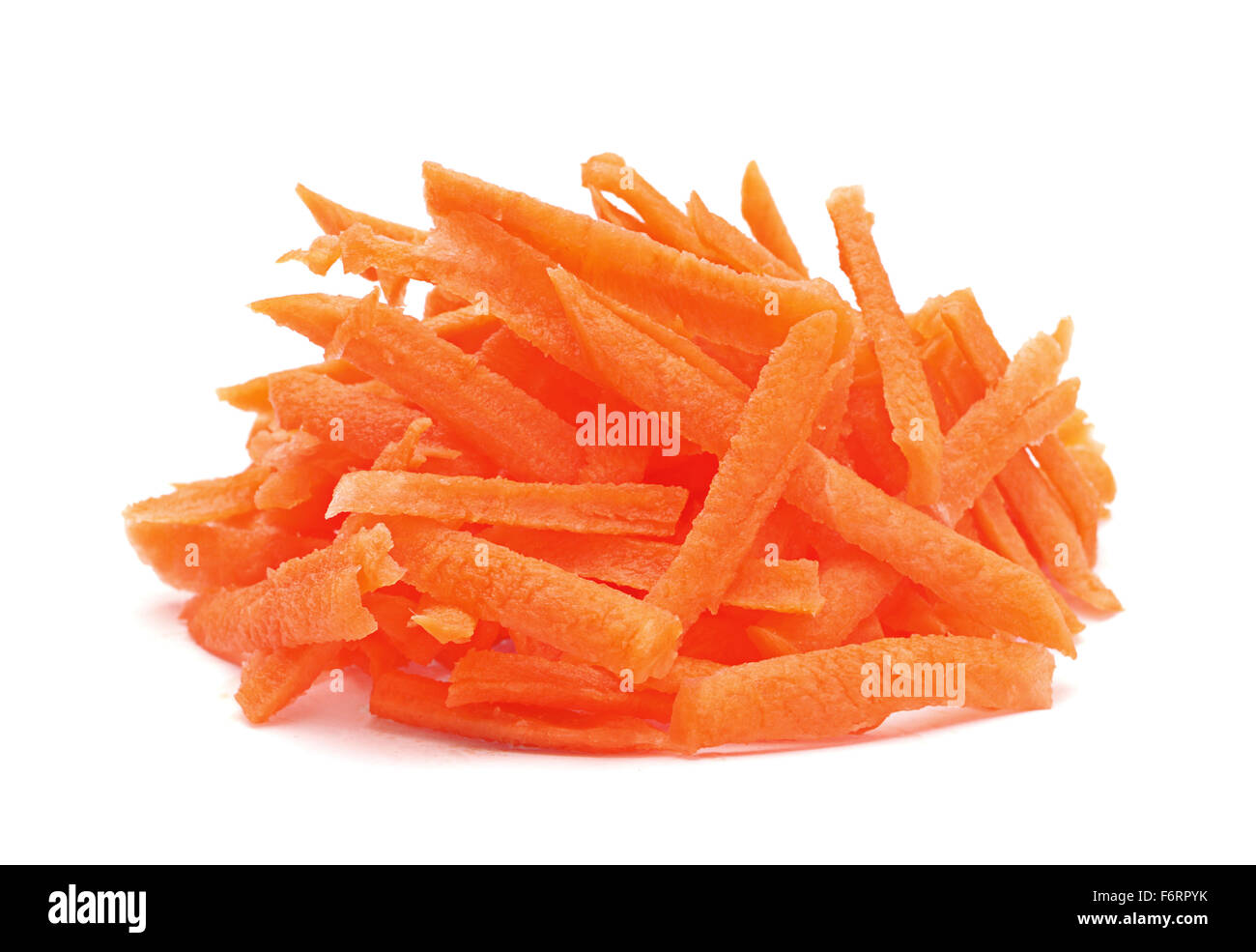Carrot vegetable grated isolated on white background Stock Photo - Alamy