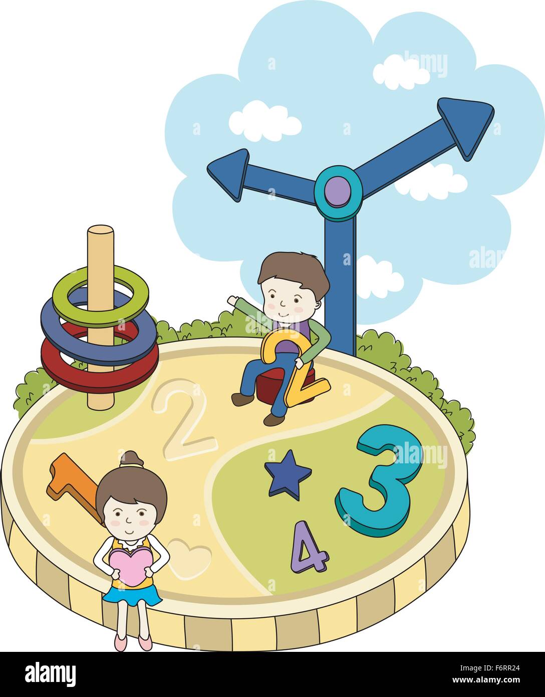 background of education for children with playing number toy Stock ...