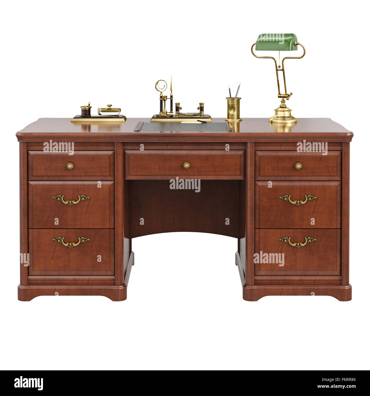 Wooden desk classic style Stock Photo - Alamy