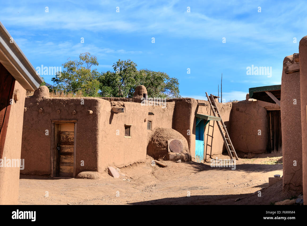 Buildings of the Taos Pueblo. This Native American village has been ...