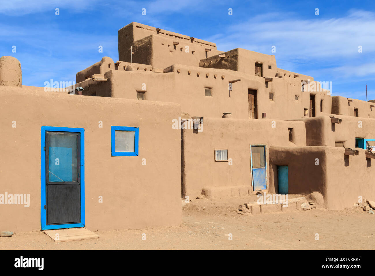 Buildings of the Taos Pueblo. This Native American village has been ...