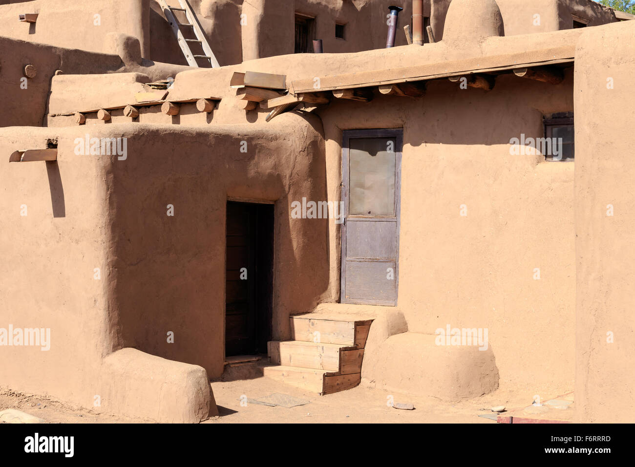 Buildings of the Taos Pueblo. This Native American village has been ...