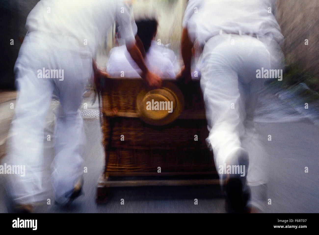 Traditional Monte Toboggan run. Funchal. Madeira. Portugal. Europe ...