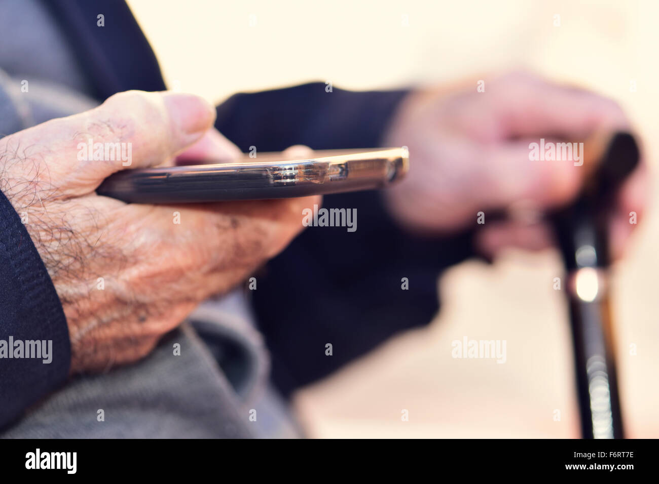 Hand old man walking stick hi-res stock photography and images - Alamy