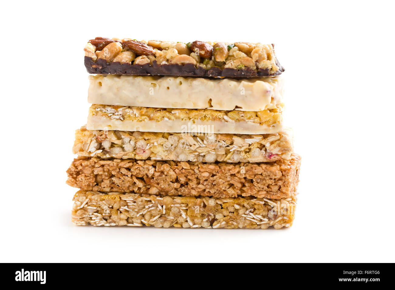muesli bars on white background Stock Photo - Alamy