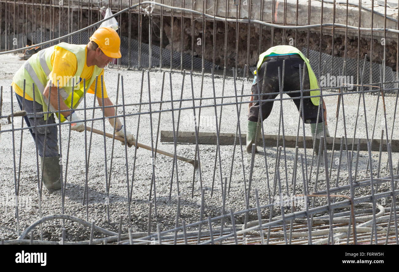 Cement concrete pouring construction hi-res stock photography and ...