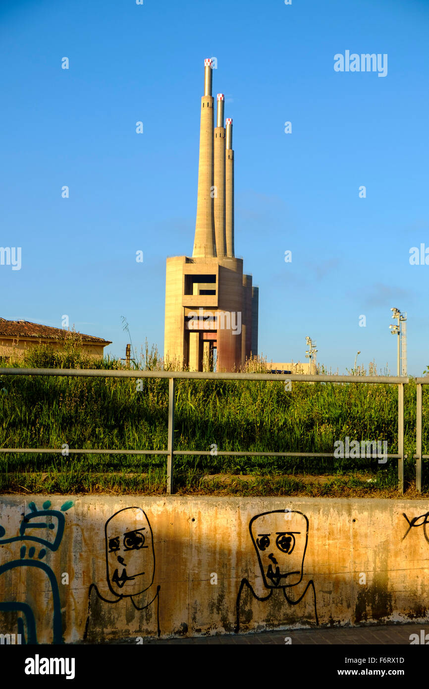 Old chimneys in Badalona, Barcelona, Spain Stock Photo - Alamy
